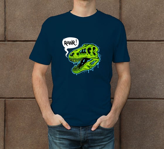 Order Custom Blue Printed T-Shirt with Crew Neck | BannerBuzz