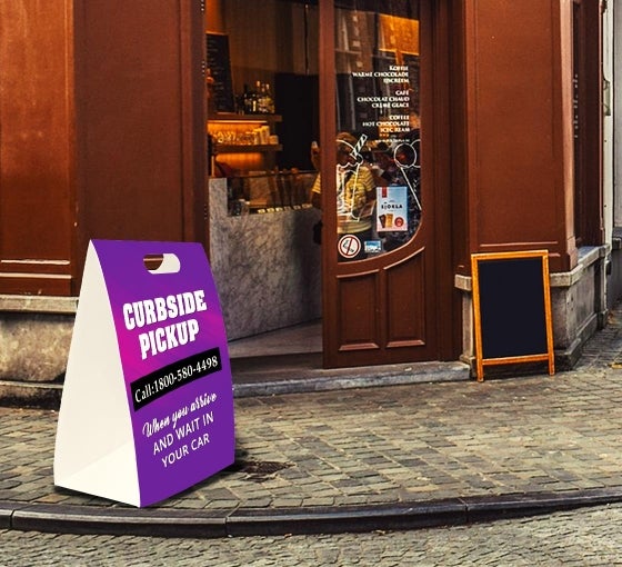 Portable Side Walk Signs - Poster Frames, Curbside Pickup Signs