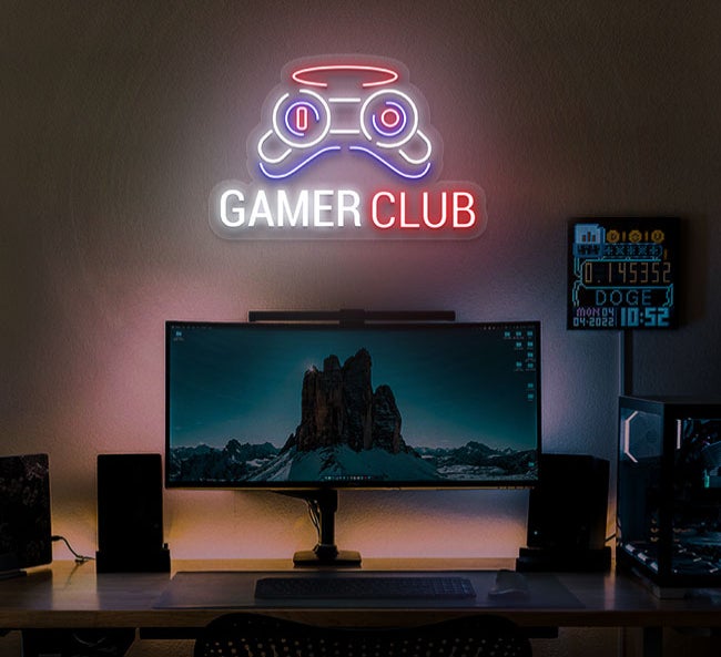 Custom Gamer Club Neon Sign| Customized [category] Bannerbuzz.co.nz
